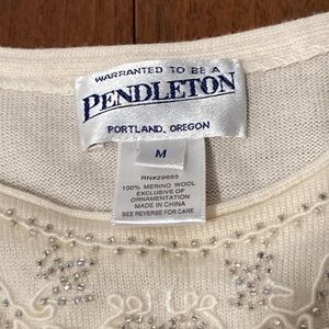 Pendleton | Sweaters | Nwt Pendleton Merino Wool Beaded Sweater M ...